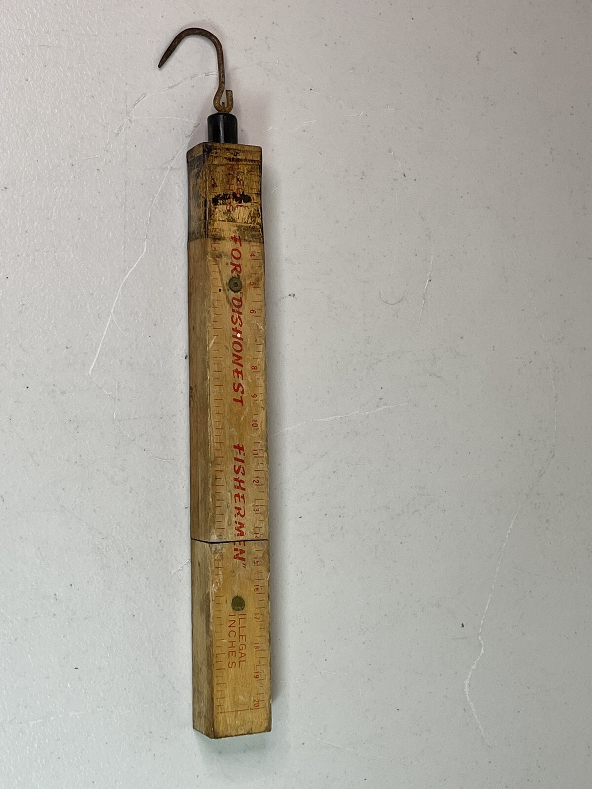 Vtg Japan Novelty Wooden Floating Fishing Knife Fishermans 10" Ruler ...