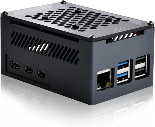 Geeekpi Aluminum Case for Raspberry Pi 5, PWM Speed Adjustment Strong ...