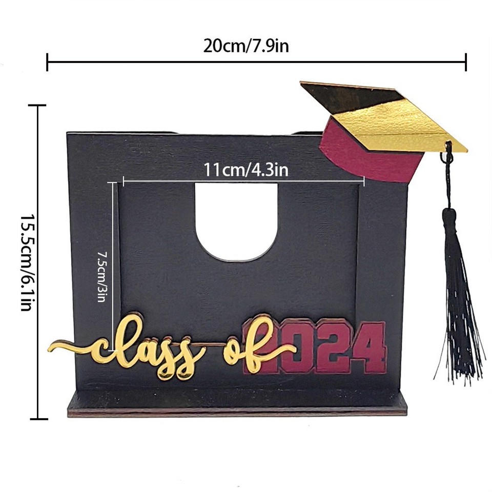 Photo Frame Wooden Graduation Picture Frame Bachelor Hat Letter ...