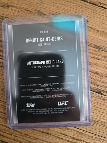 2024 Topps Midnight UFC Benoit Saint-Denis Moon Beam Patch Auto RC #RCA ...