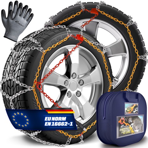 TRESKO® 2x Schneeketten Auto Reifen Schnee Winter Eis Ketten Set PKW ...
