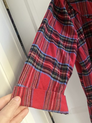 Vermont Country Store Portuguese Cotten Flannel Snap Front Robe Red ...