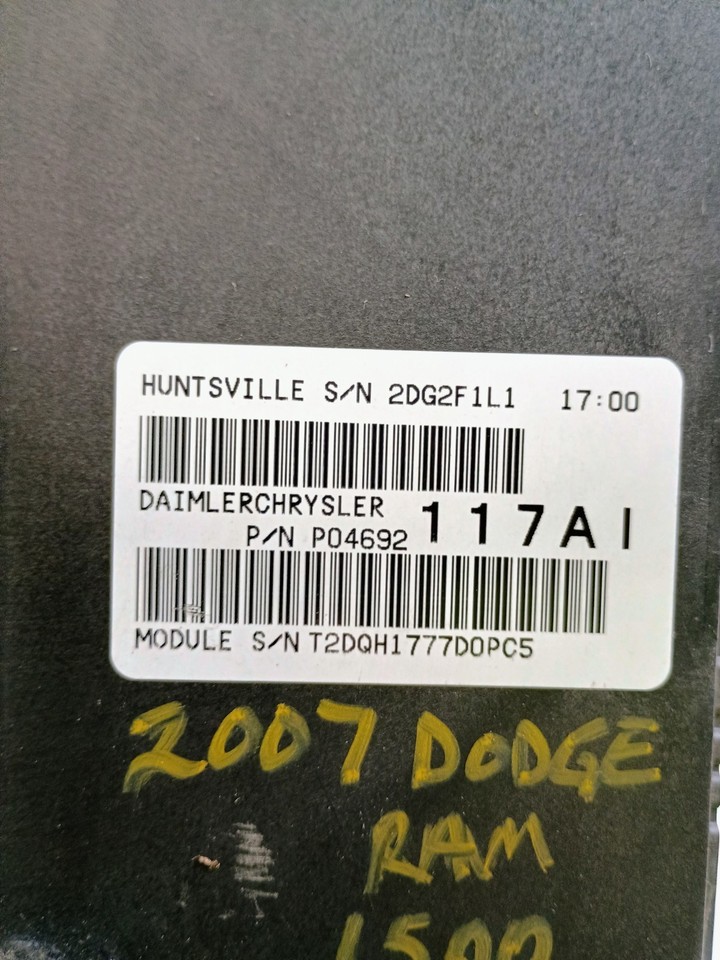 2007 07 DODGE RAM 1500 TIPM TOTALLY INTEGRATED POWER MODULE 04692117AI ...