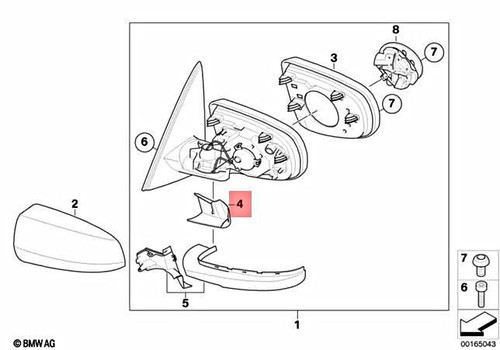 Genuine BMW Hybrid X5 X6 E70 E71 E72 Set Of Covers Mirror Baseplate ...