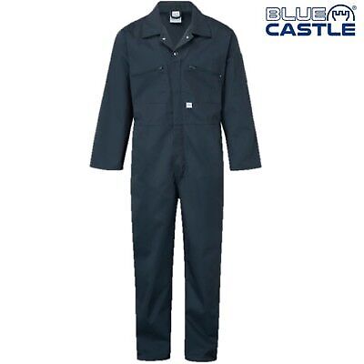 BLUE CASTLE ZIP FRONT COVERALLS MENS 34-60" CHEST WORKWEAR OVERALLS ...
