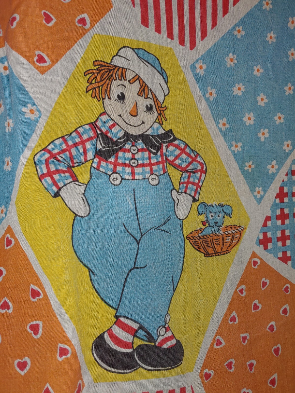 Vintage 70s Pacific Raggedy Ann Fitted Twin Sheet Patchwork Bobbs-Merrill RARE!! | eBay
