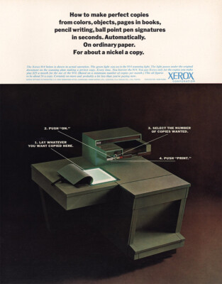 1963 Xerox 914: Make Perfect Copies Colors Objects Vintage Print Ad | eBay