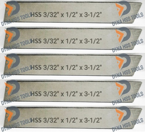 5x Cut Off Parting Blade High Speed Steel 3/32" Inch x 1/2" Inch x 3-1/ ...