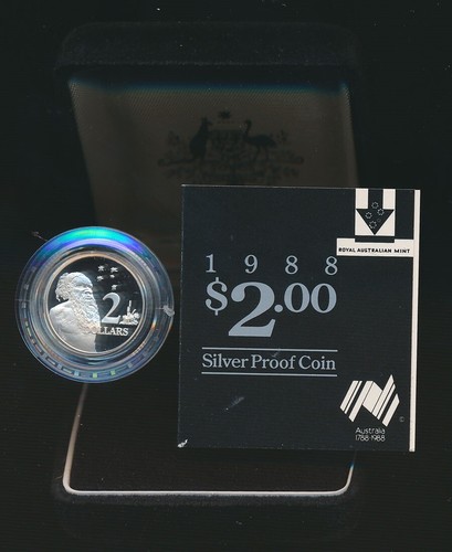 Australia: 1988 HH $2 Silver Proof Coin Cased FIRST Year of Issue ...