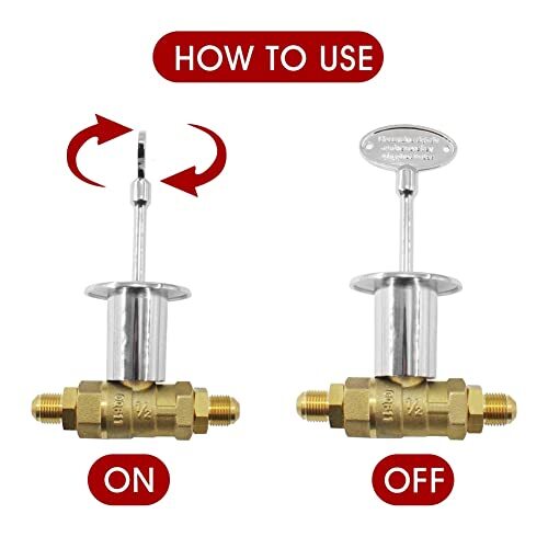 2 Pack Universal Valve Key for Gas Fireplaces Polished Gas Fireplace ...