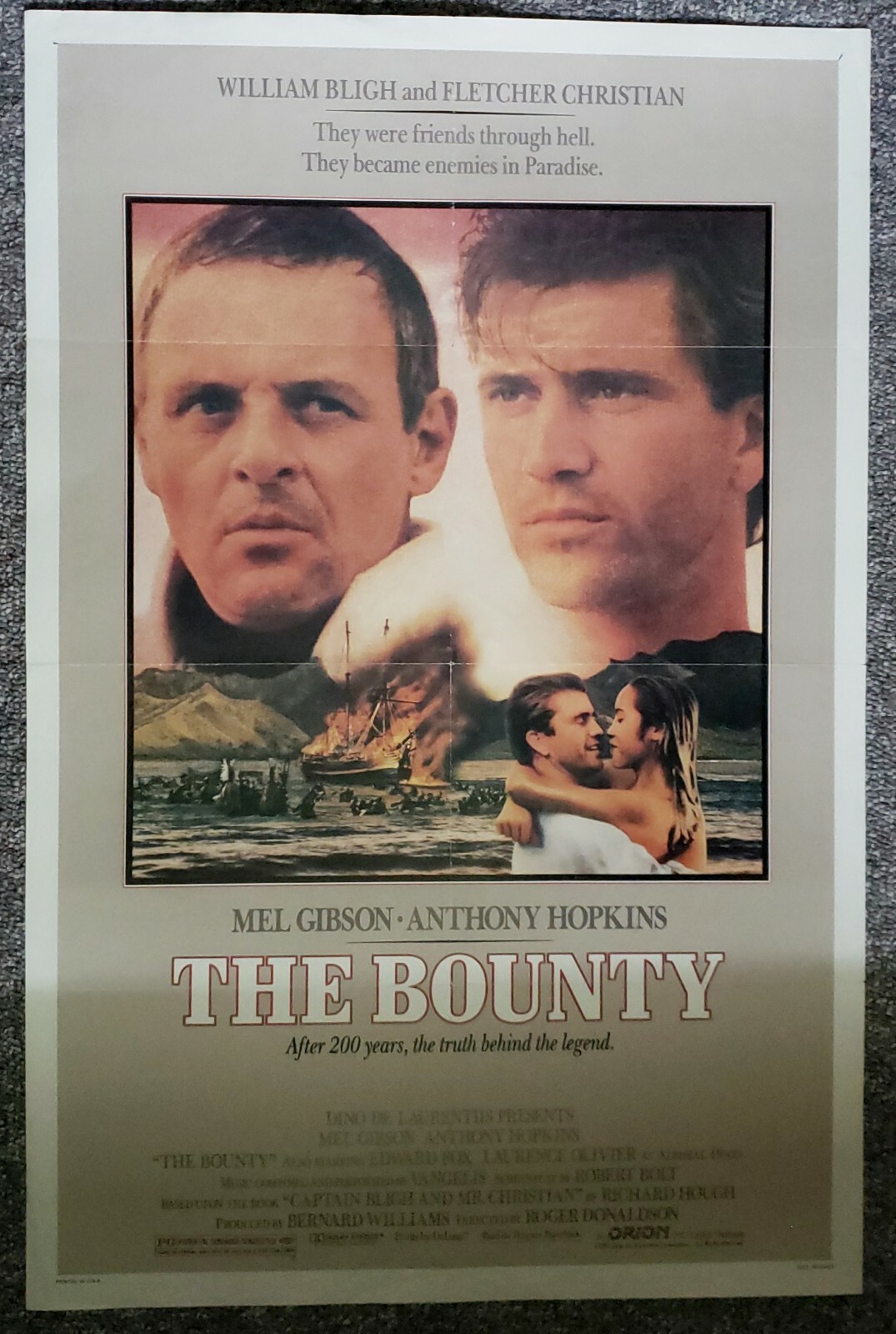 THE BOUNTY 1984 Mel Gibson Anthony Hopkins Laurence Olivier Hough 1 ...