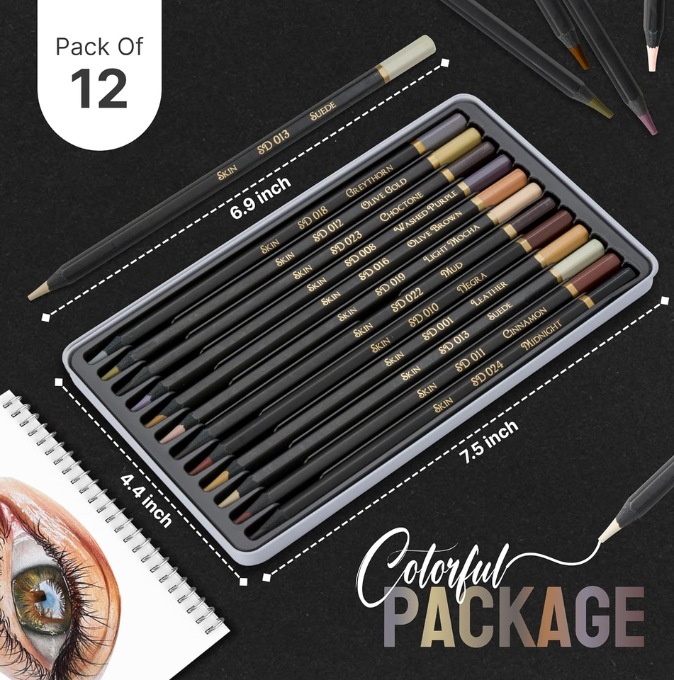 Lapices De Colores De Tono De Piel Para Colorear Para Adultos: 12 ...