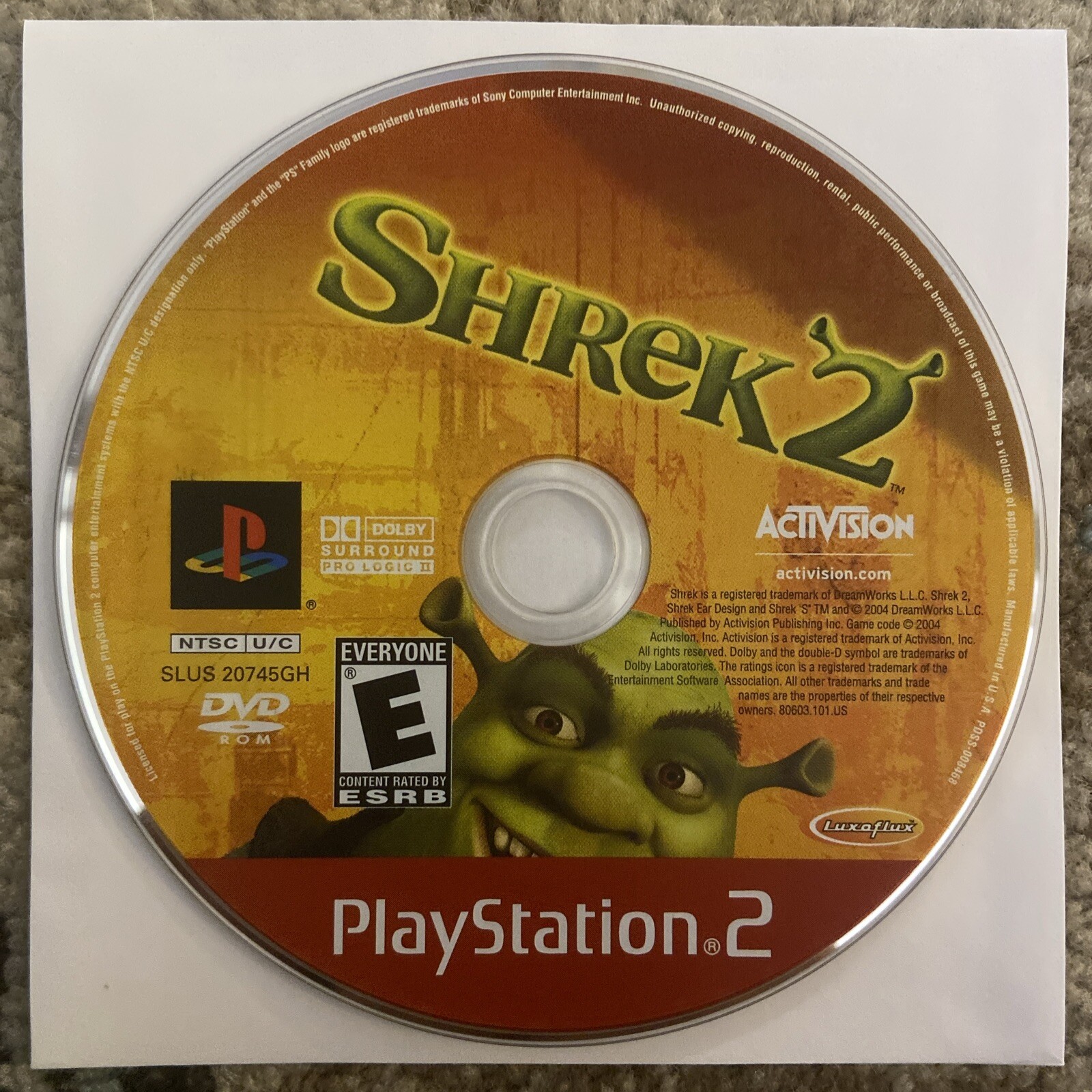 🔥 Shrek 2 (PlayStation 2 PS2, 2004) GH. Mint Disc Only! See Description ...