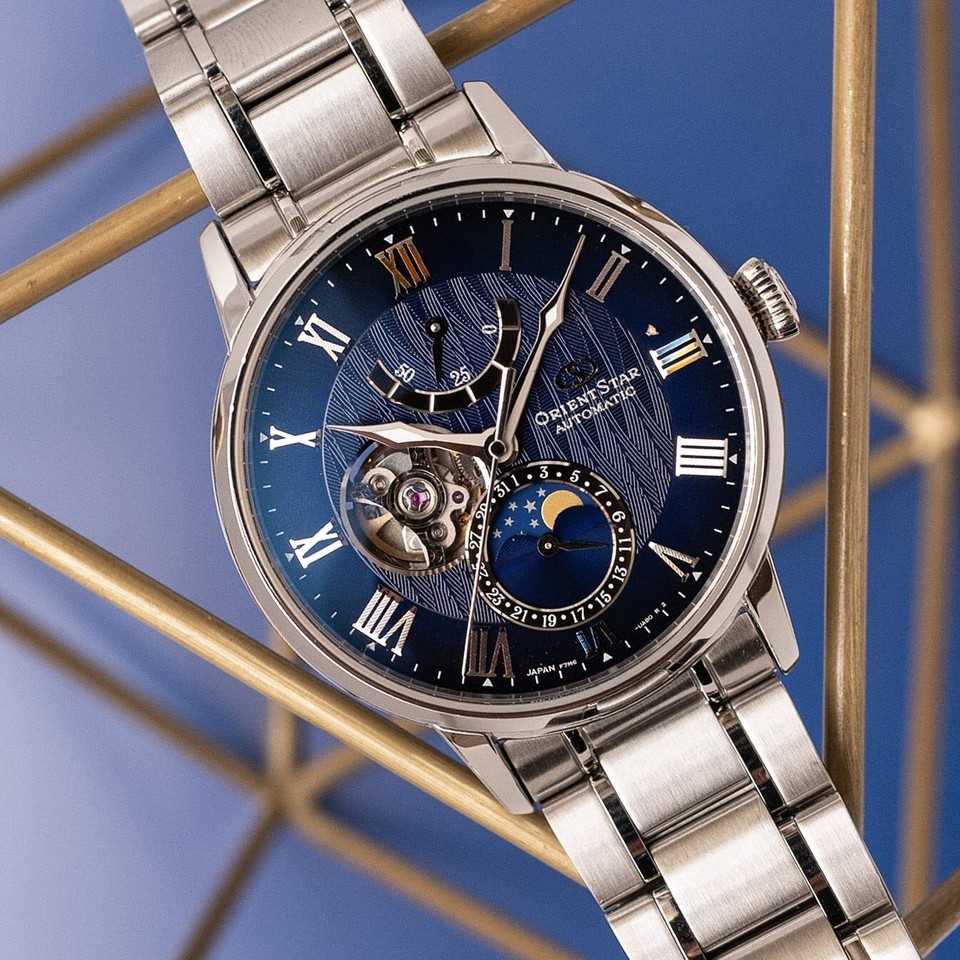 ORIENT STAR Retrograde RK-AY0103L MECHANICAL MOON PHASE Automatic Watch ...
