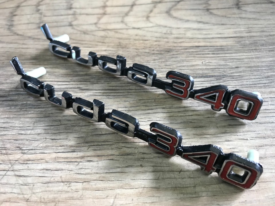 1970 71 72 PLYMOUTH CUDA E BODY NOS MOPAR CUDA 340 HOOD EMBLEMS 3443158 ...