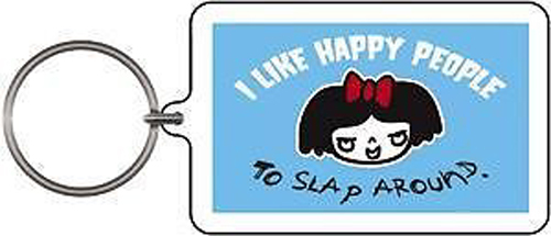 MEANY DOODLES KEYCHAIN I Like Happy People To Slap Around NEW OFFICIAL ...