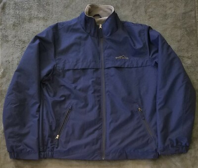 Eddie Bauer Windfoil Men's Fleece-Lined Jacket ~ Large ~ Navy Blue | eBay