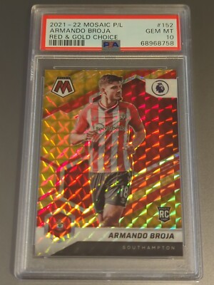 2021-22 Panini Mosaic Premier League Armando Broja Red Gold /88 Rookie ...