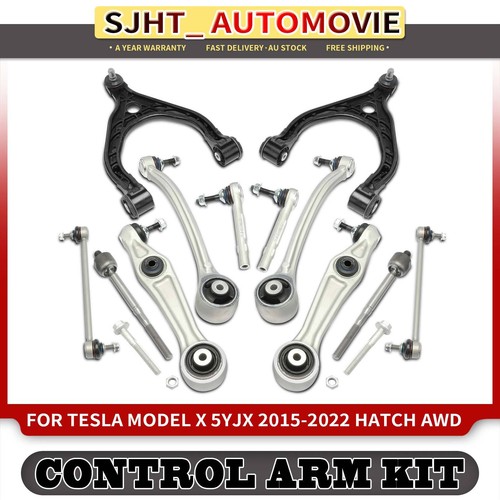 12x Upper Lower Front Control Arm Kits Tie Rod End for Tesla Model X ...