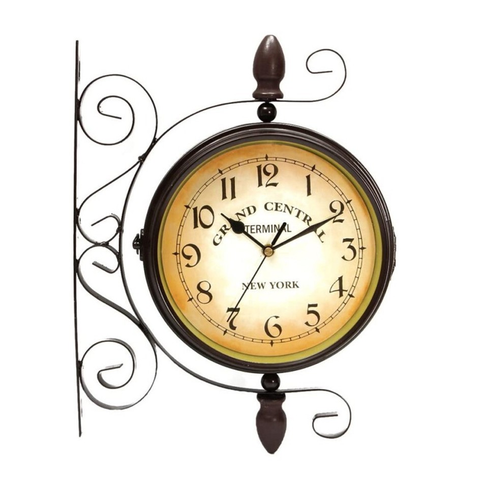 Decorative Double-Sided Clock Double Sided Garden Grand Outdoor Wrought ...