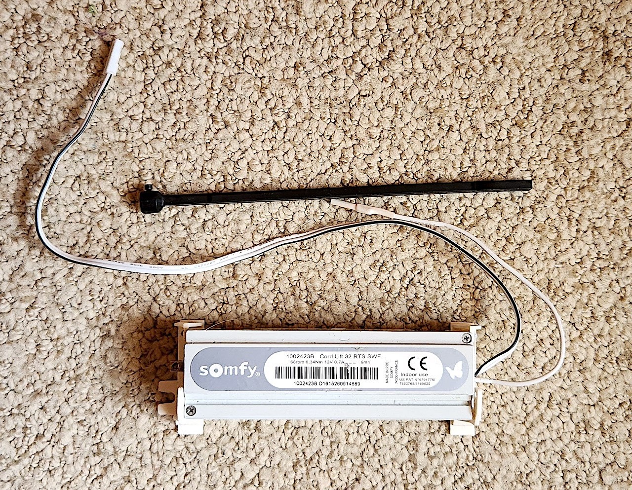 Somfy Cord Lift 32 RTS SWF 12V DC Motor 1002423B w/Armature and ...