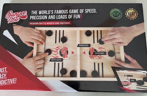 Bungee Table Fast Sling Puck Game Wooden Air Hockey LARGE Sz New in ...