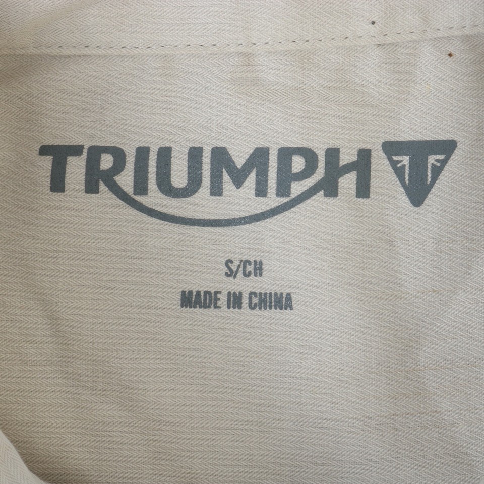 TRIUMPH MOTORCYCLES 1902 EMBROIDERED BUTTON DOWN SHORT SLV SHIRT MEN’S ...