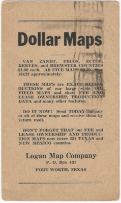 Logan Map Company Fort Worth Texas Dollar Maps 1929 Advertising ...