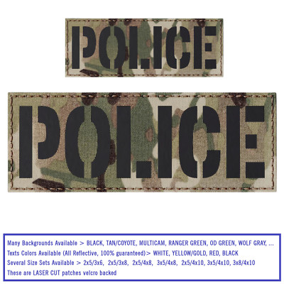 Bundle Set 2 Police Reflective Patches Plate Carrier Chest Rig Sheriff ...