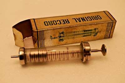 Vintage ISBA Swiss-Made 10ml Glass Syringe with Metal Fittings Original ...