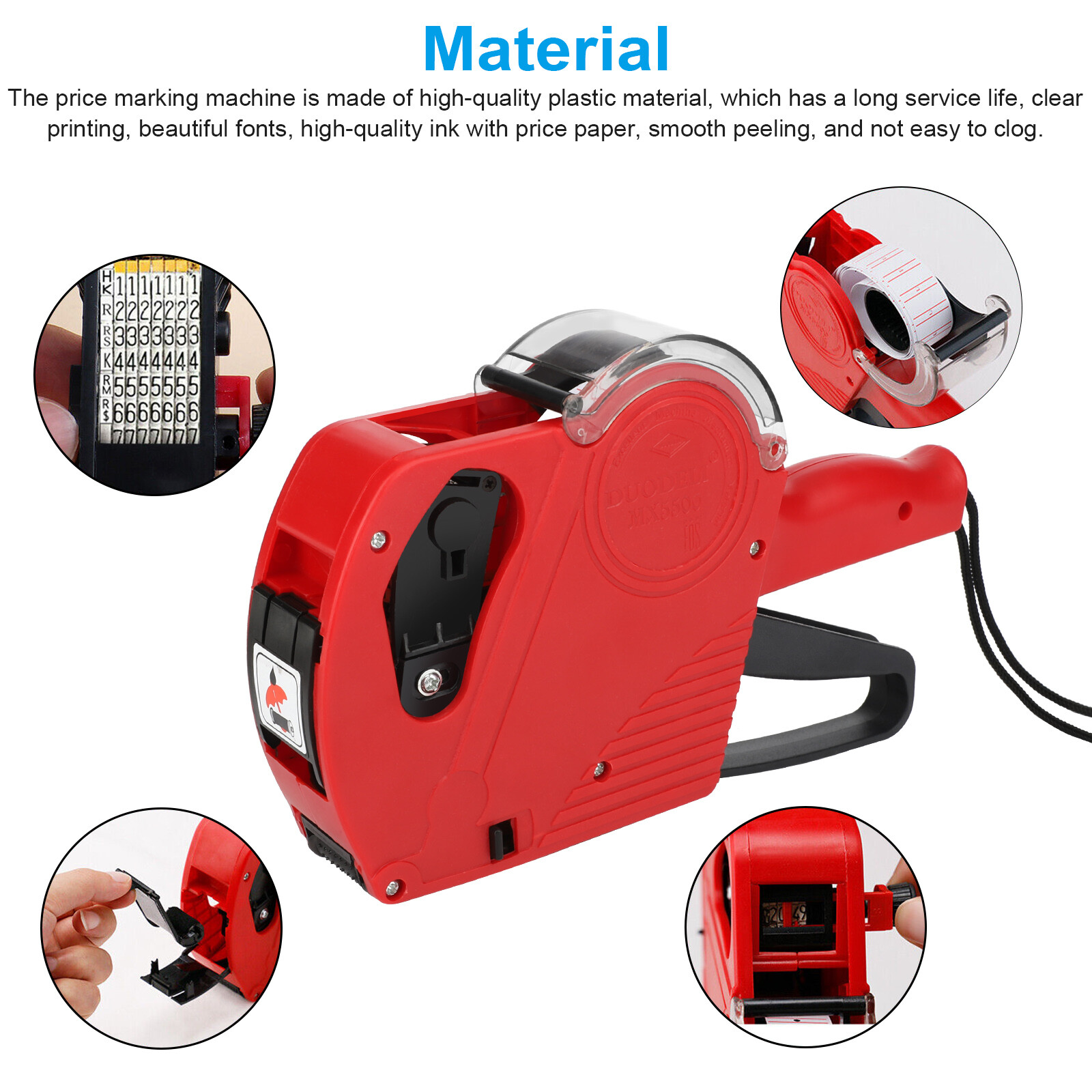 MX-5500 8 Digits EOS Price Tag Gun Labeler Marking w/ Sticker Labels ...