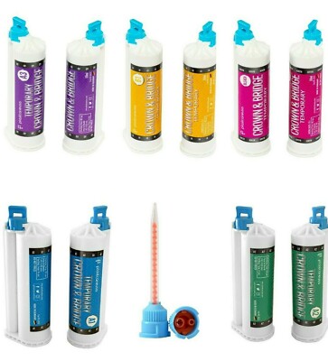 Temporary Crown Bridge Material + 10 Mixing Tips 10:1 All Shades Temp C ...