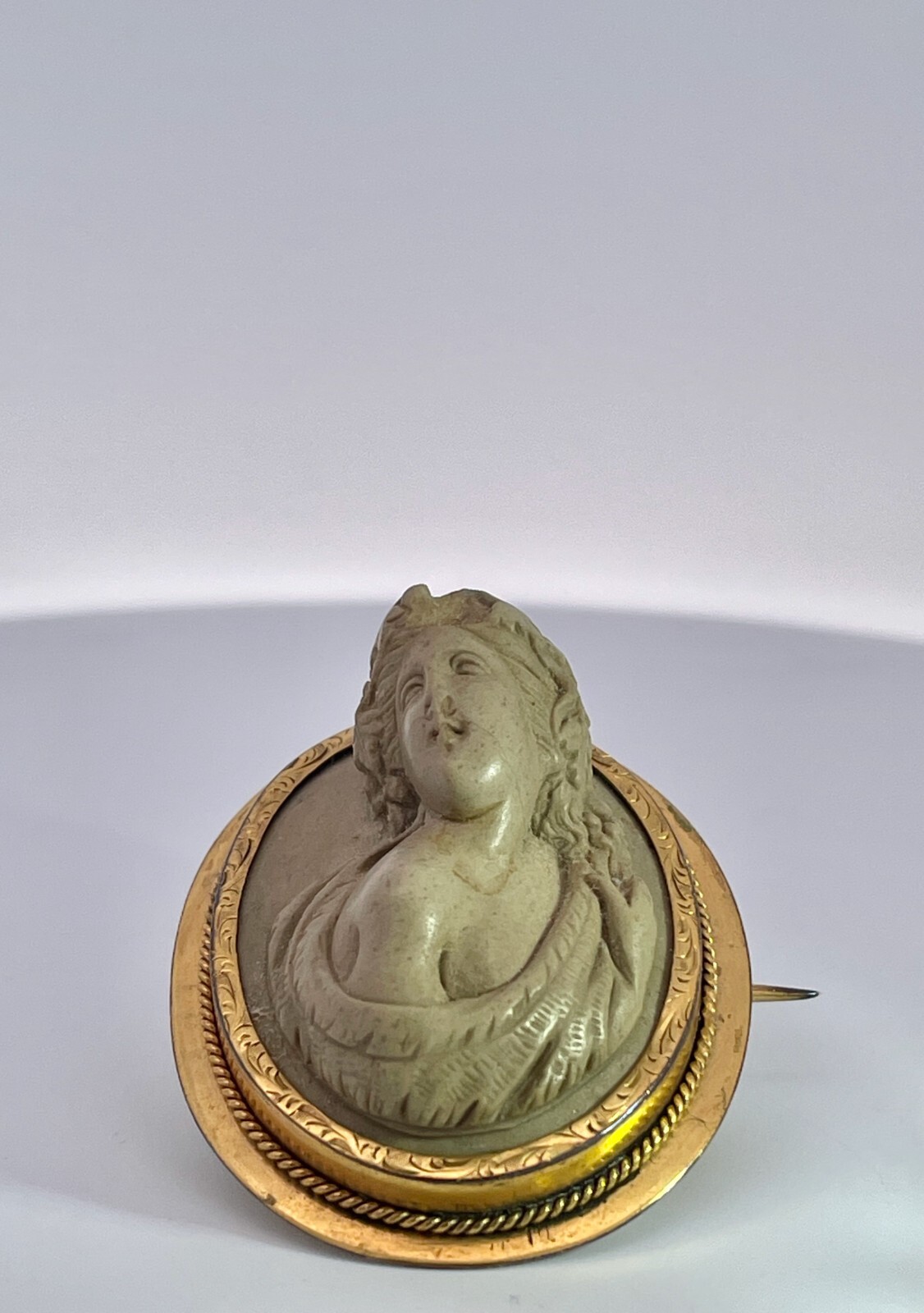 1890's High Relief Lava Cameo brooch - Gem