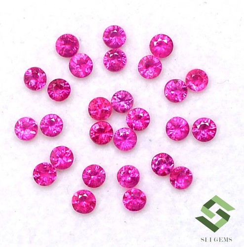 2.50 mm Natural Ruby Round Diamond Cut Lot 27 Pcs 2.06 CTS Burma Loose ...