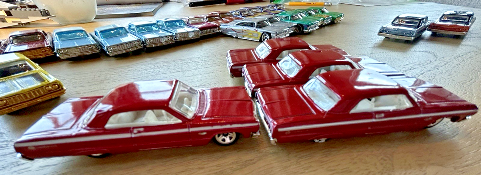 Vintage Hot Wheels loose lot of 28. 1955, 1959 and 1964 Chevy Impala ...