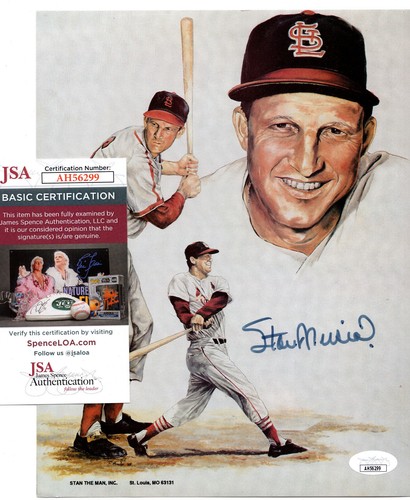 Stan Musial Signed Auto Color 8x10 Photograph 24× All-Star Autograph ...