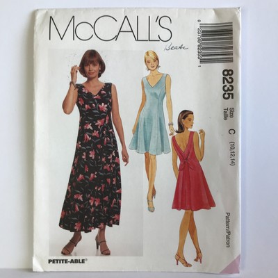 McCalls 8235 Misses Sz 10 12 14 Dress 2 Lengths Sewing Pattern FF UNCUT ...