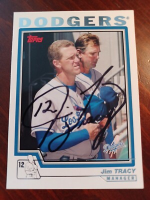 JIM TRACY 2004 Topps # 281 autographed signed baseball card L.A ...