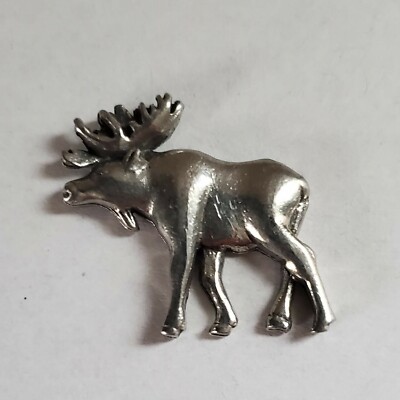 Moose Lapel Pin Tie Tack Vintage Pewter | eBay