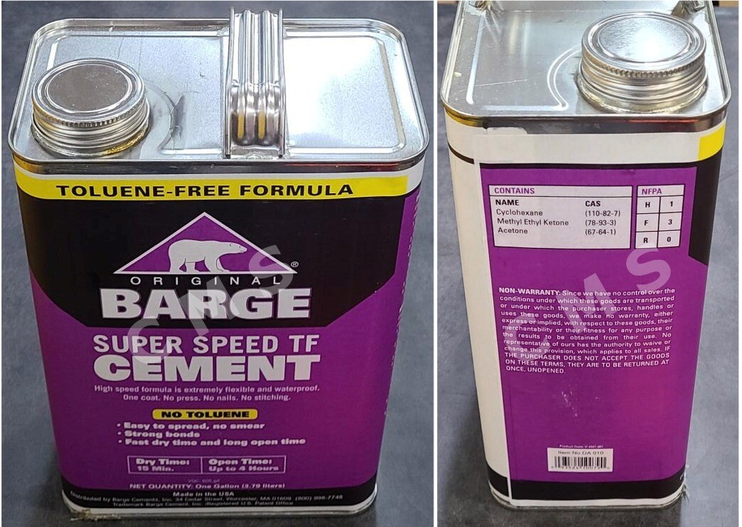 Barge Original Super Speed Cement TF 1 Gallon (1 GA) Quabaug Glue Tin ...