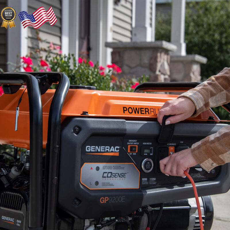 Generac GP9200E 9200W Running / 11250W Peak Gasoline Powered Generator ...