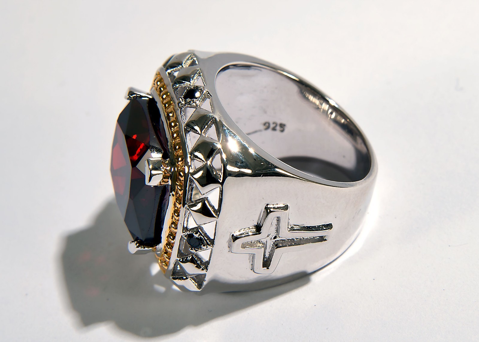 New Men's Clergy Apostle Ring, Sterling Silver, (SUBS166 S-R), Red | eBay