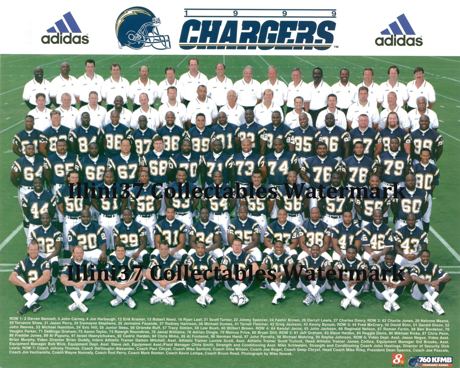 1999 SAN DIEGO CHARGERS NFL FOOTBALL 8X10 TEAM PHOTO | eBay