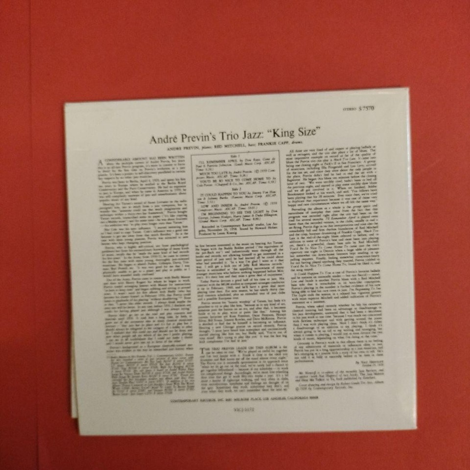 ANDRÉ PREVIN'S TRIO JAZZ KING SIZE! Paper jacket | eBay UK