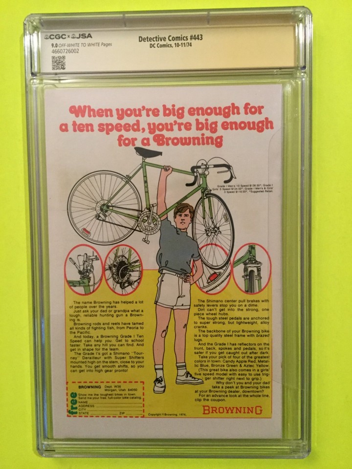 Detective Comics 443 CGC 9.0 ONLY Copy Signed by Archie Goodwin & Walt ...