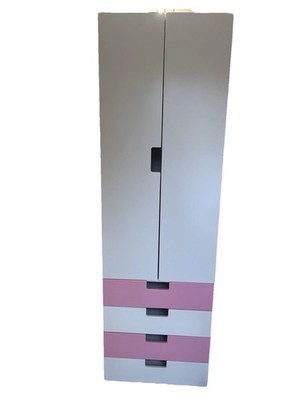 IKEA Stuva Child’s Wardrobe White And Pink, Hanging And Drawers Exc ...