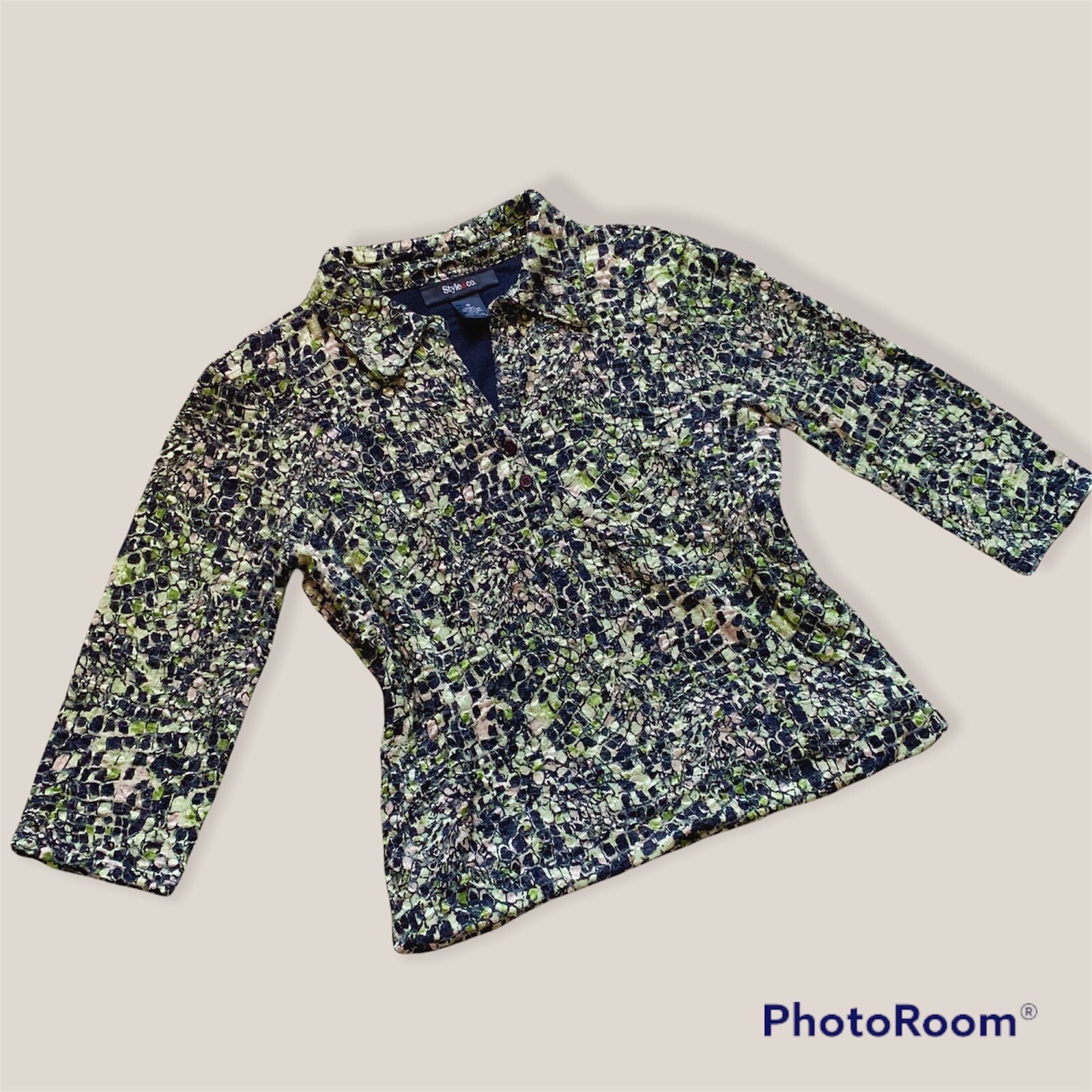 Vintage 2000s green goth cyber e-girl crinkled Stret… - Gem