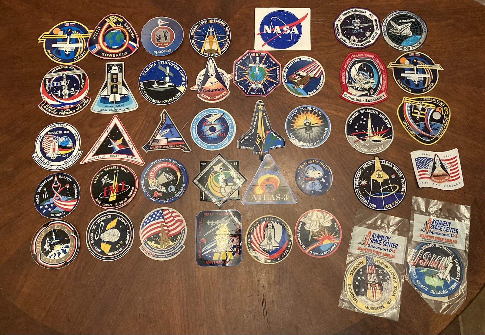 Authentic NASA Mission Shuttle Stickers And Patch Large Lot: Columbia ...