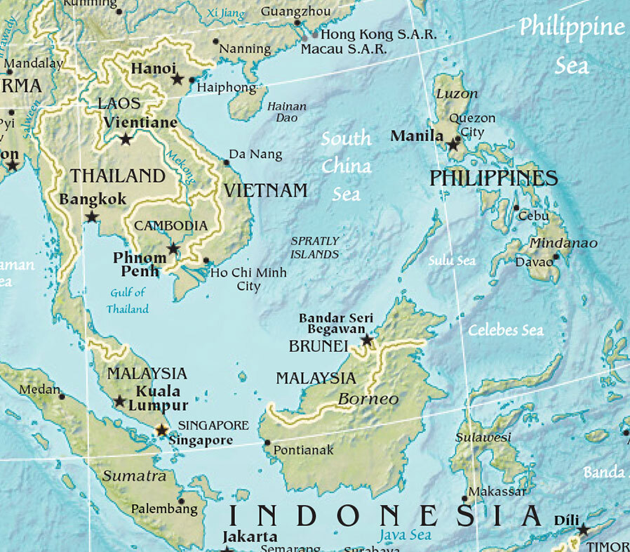 2013 CIA Map of Asia World Fact Book Home School Geography Poster Study ...