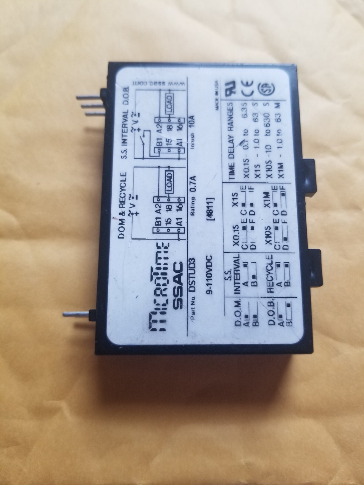 Microtime DSTUD3 SSAC Time Delay Relay | eBay